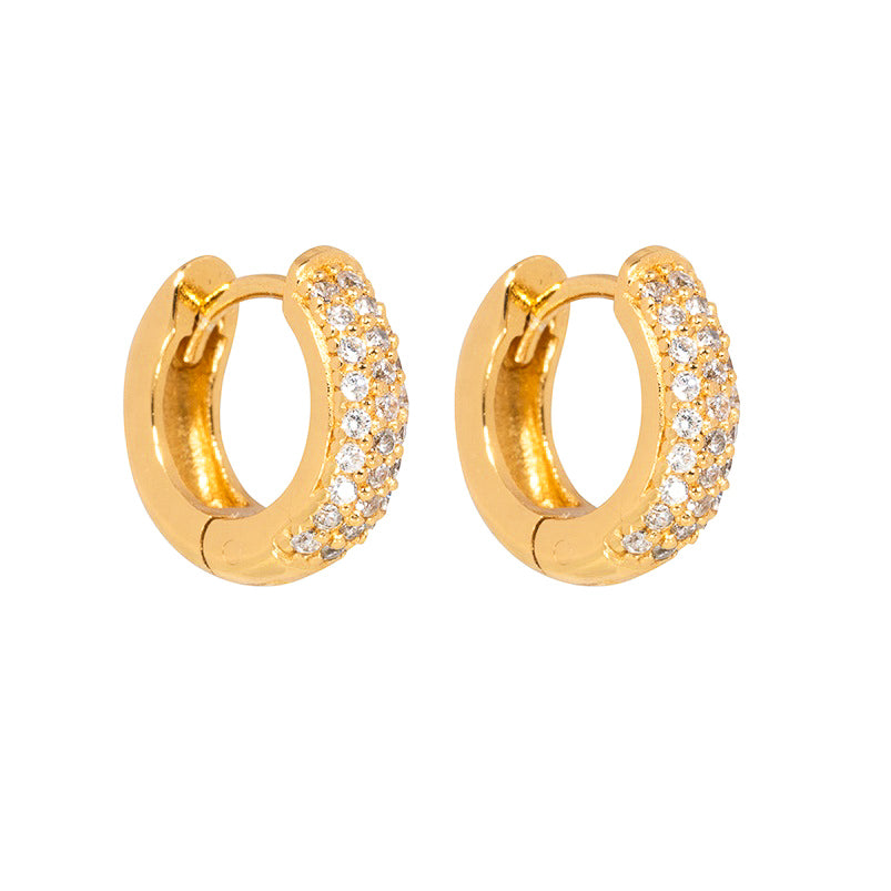 Capri Huggies - Crystal Huggie Hoops 14k Gold | Aaria London