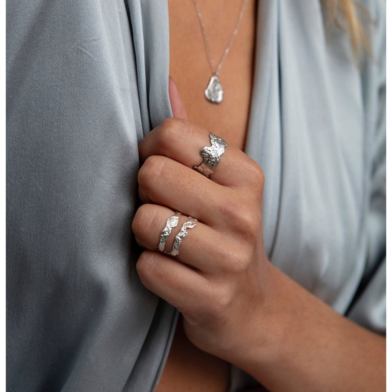 Lava Ring - Solid Gold Unique Textured Ring | Aaria London